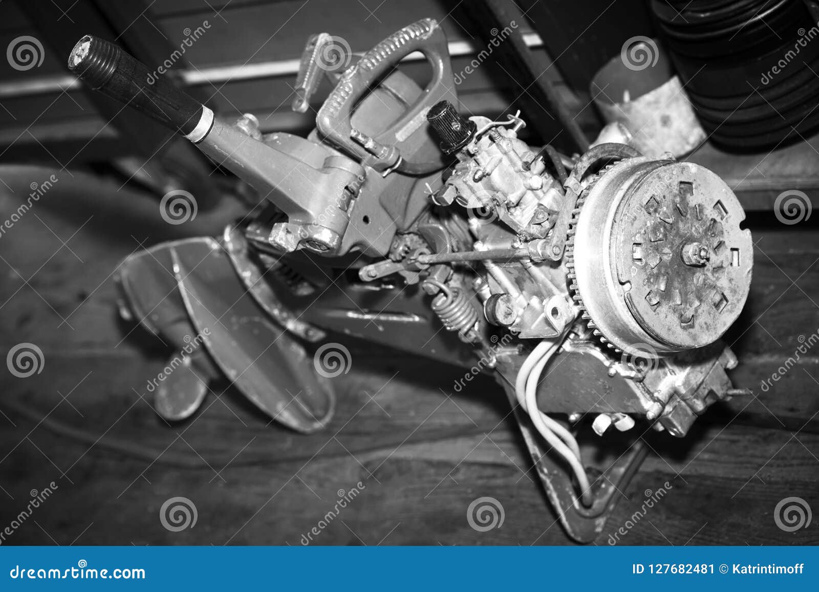 Boat Racing Steering Engine Part Stock Image - Image of helm, sailor ...