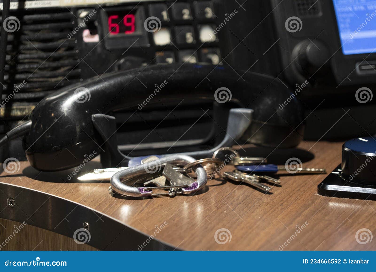 Boat Radio Telephone and Keys on Command Deck Stock Photo - Image of ...