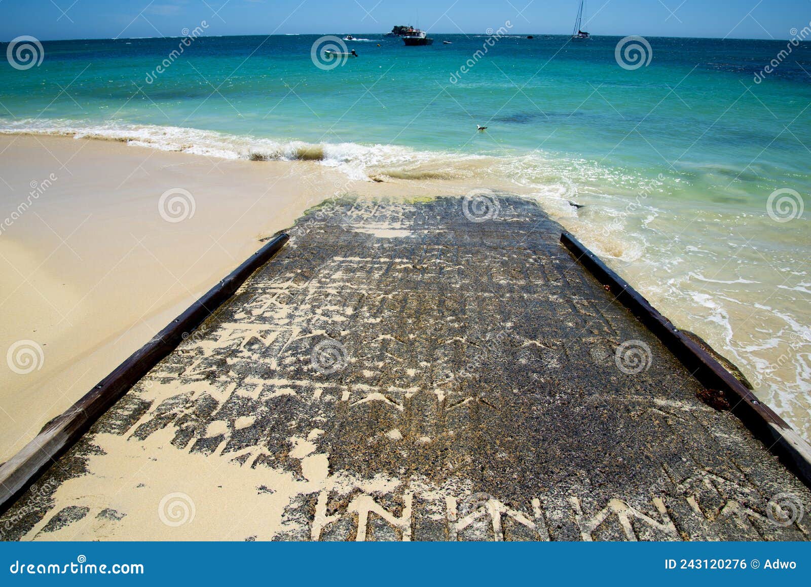 Boat Ramp stock photo. Image of sand, seaside, turquoise - 243120276