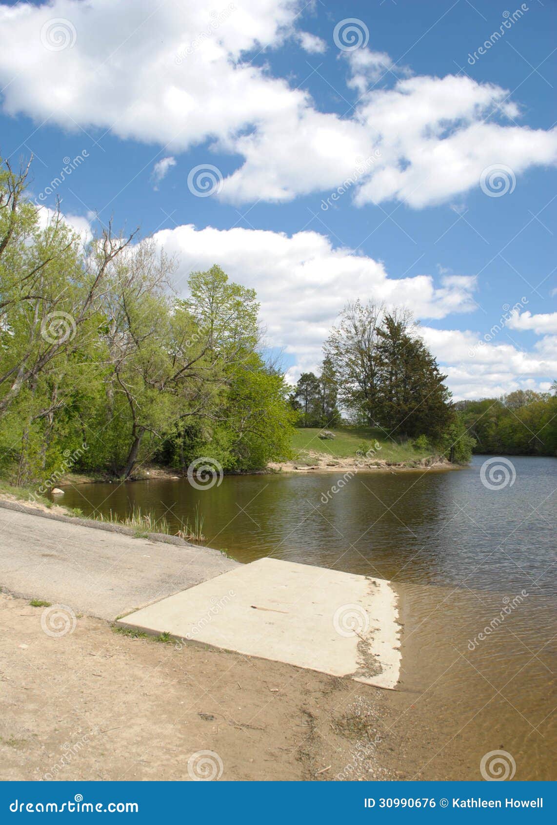 Boat Ramp Overlooking The Raritan River With Warning Sign Stock Image ...