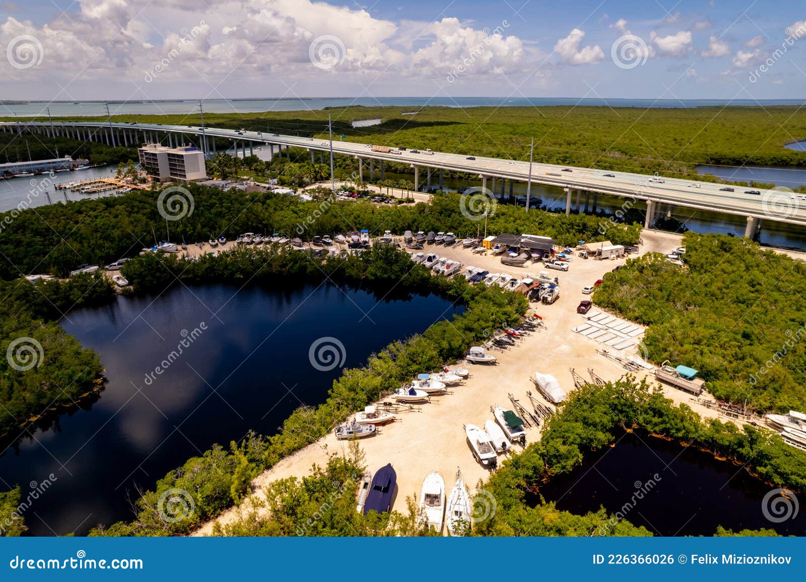 Boat Ramp in the Florida Keys Stock Photo - Image of travel, aerial ...