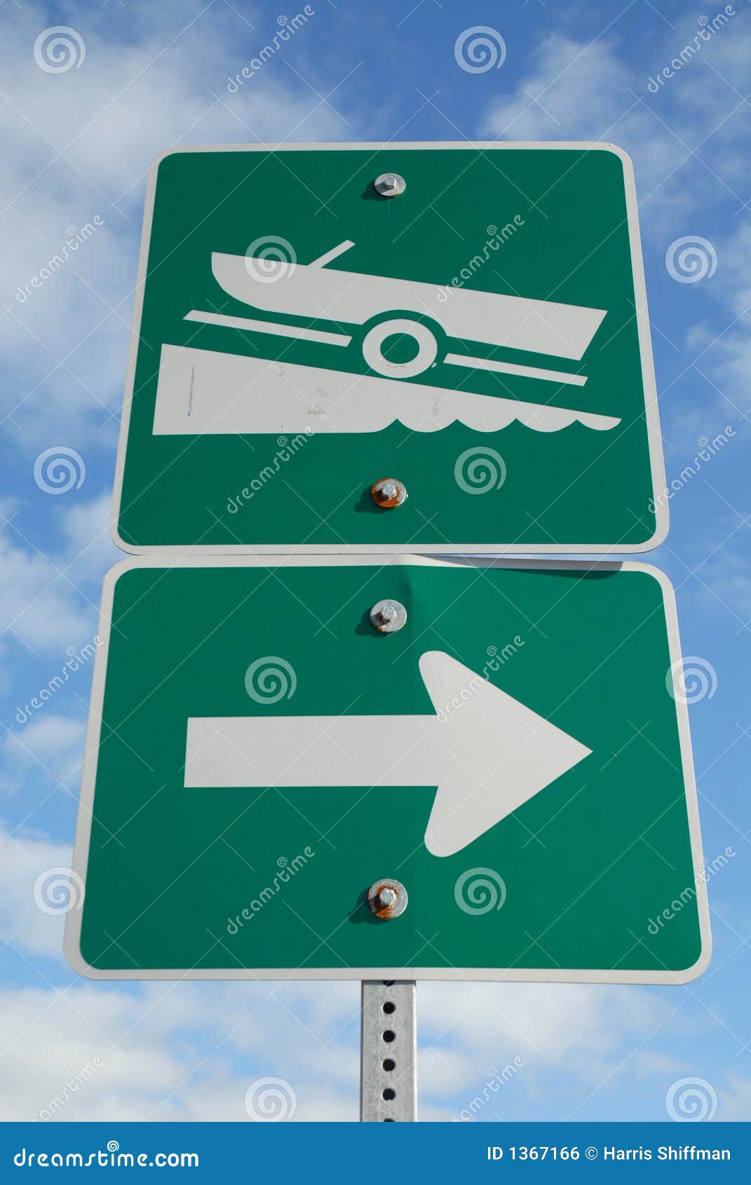 Boat Ramp Right stock photo. Image of road, sign, arrow - 1367166
