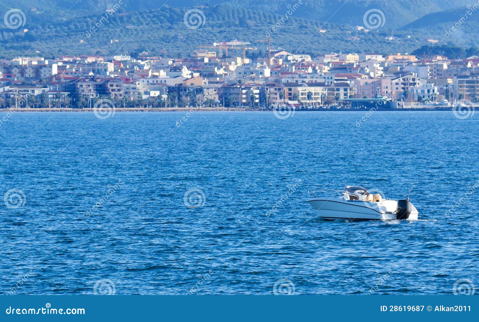 Boat reaching the coast stock image. Image of empty, destination - 28619687