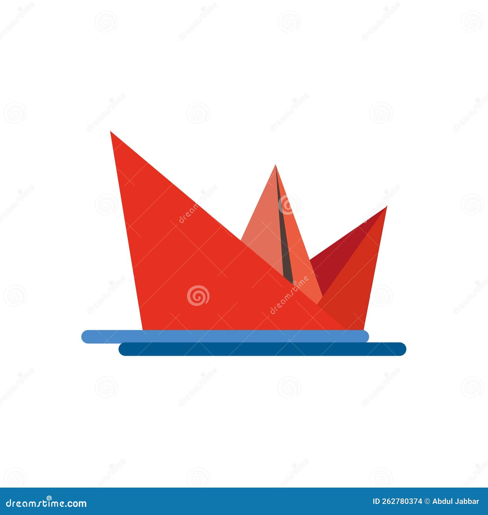Boat with red color stock illustration. Illustration of font - 262780374