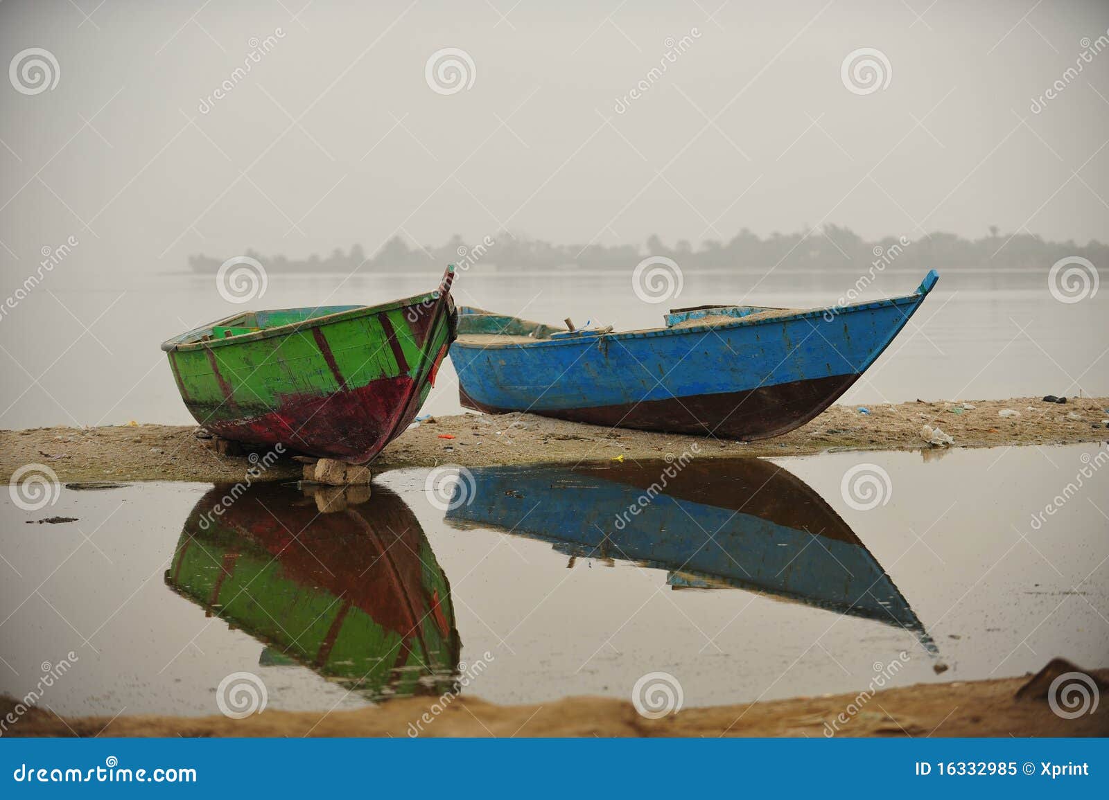 Boat reflection stock image. Image of boat, lake, egypt - 16332985