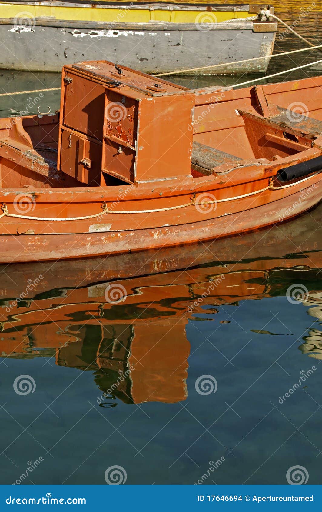 Boat reflection stock photo. Image of reflection, dock - 17646694