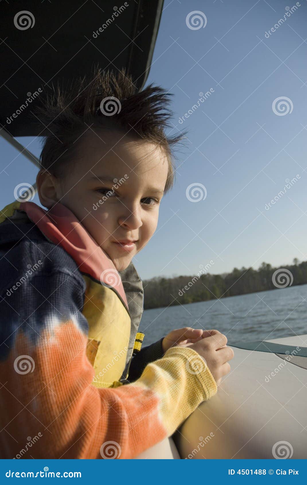 Boat Ride Boy stock photo. Image of male, lake, youth - 4501488