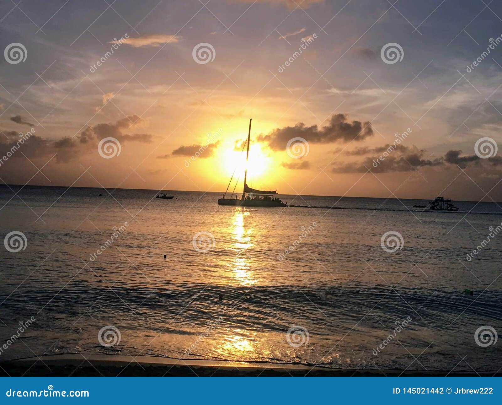 Boat Ride on the Ocean at Sunset Stock Photo - Image of ride, dusk ...
