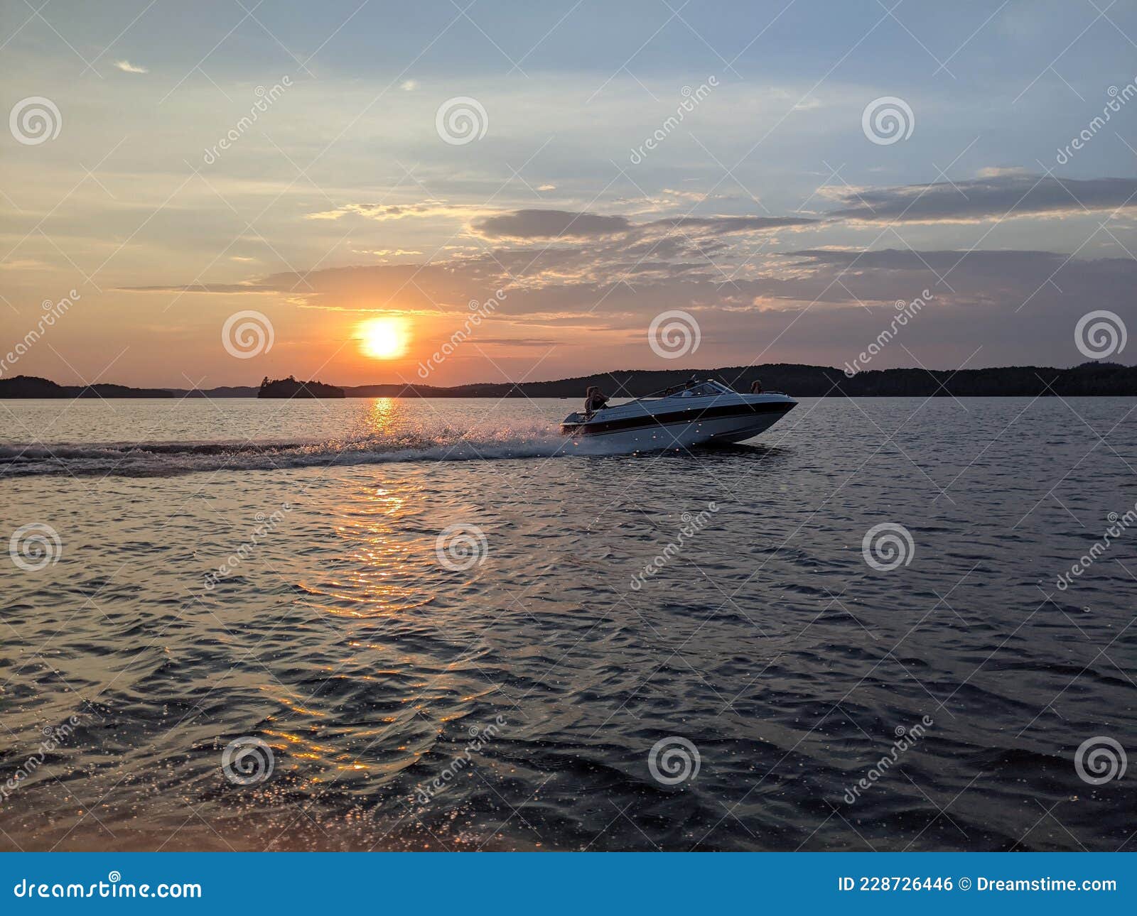 Boat ride sunset editorial photo. Image of boat, morning - 228726446