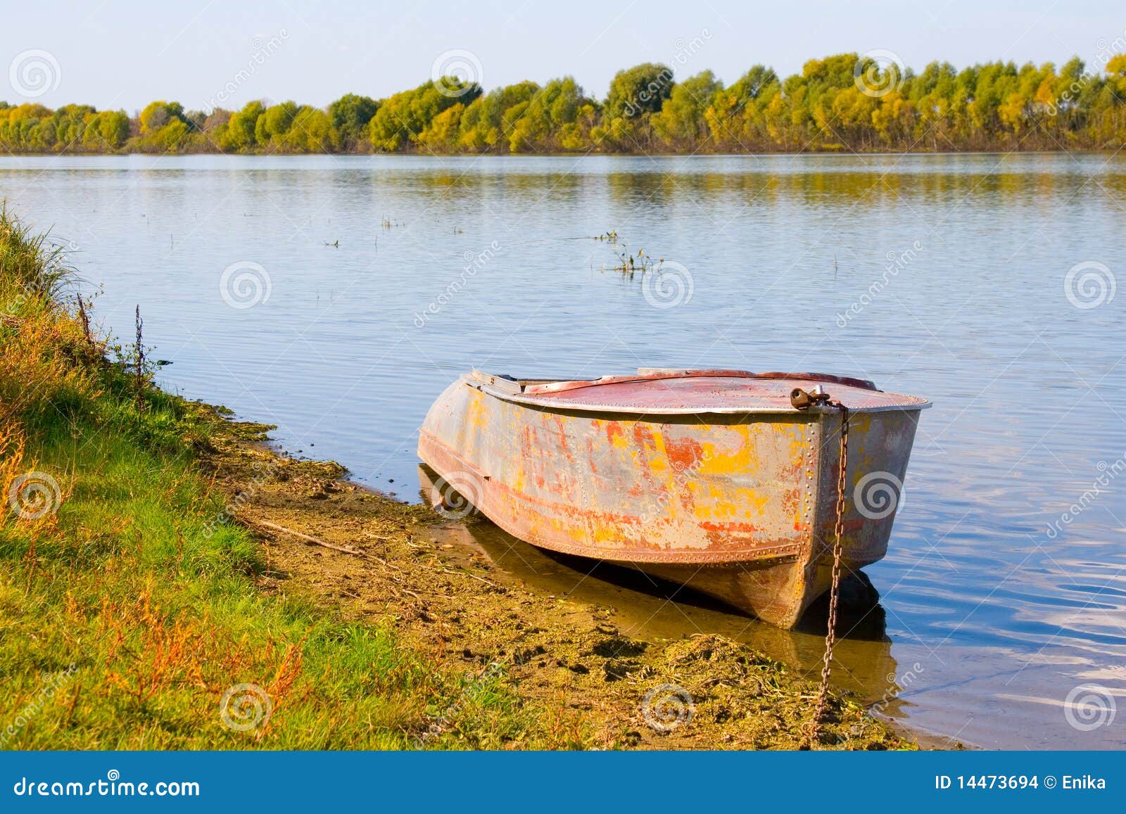 Boat on the river stock photo. Image of field, boat, country - 14473694