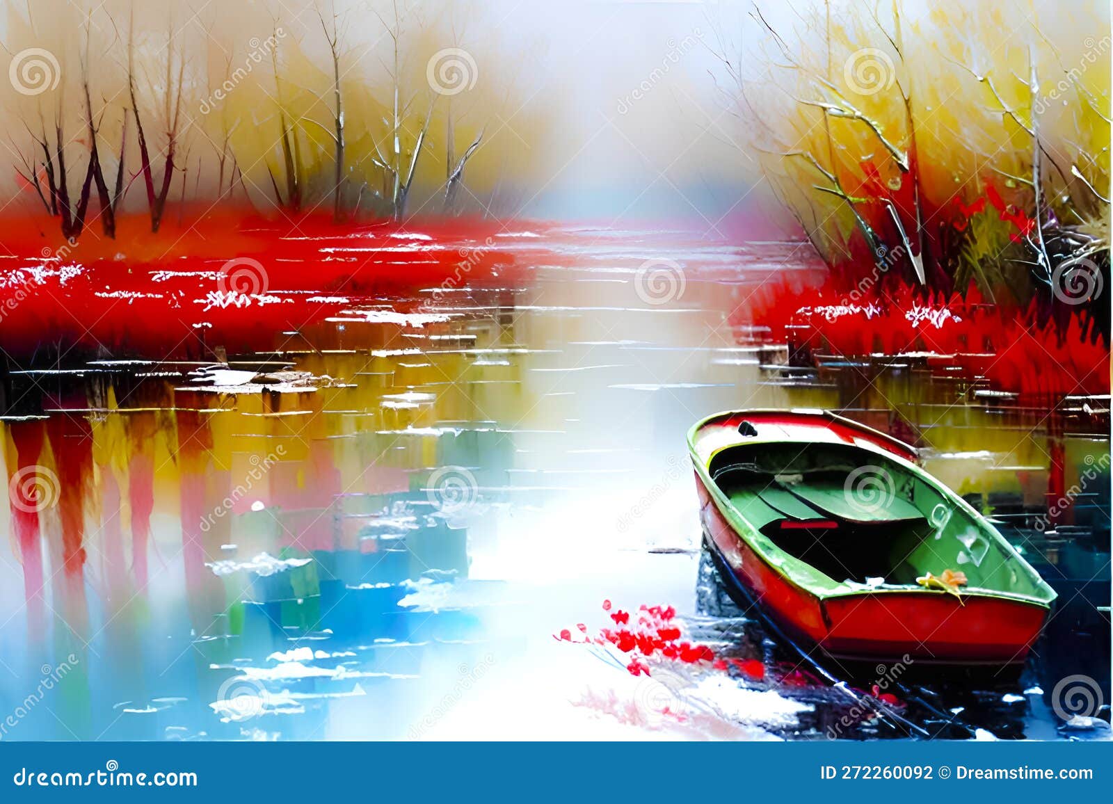 Boat on the river stock illustration. Illustration of river - 272260092