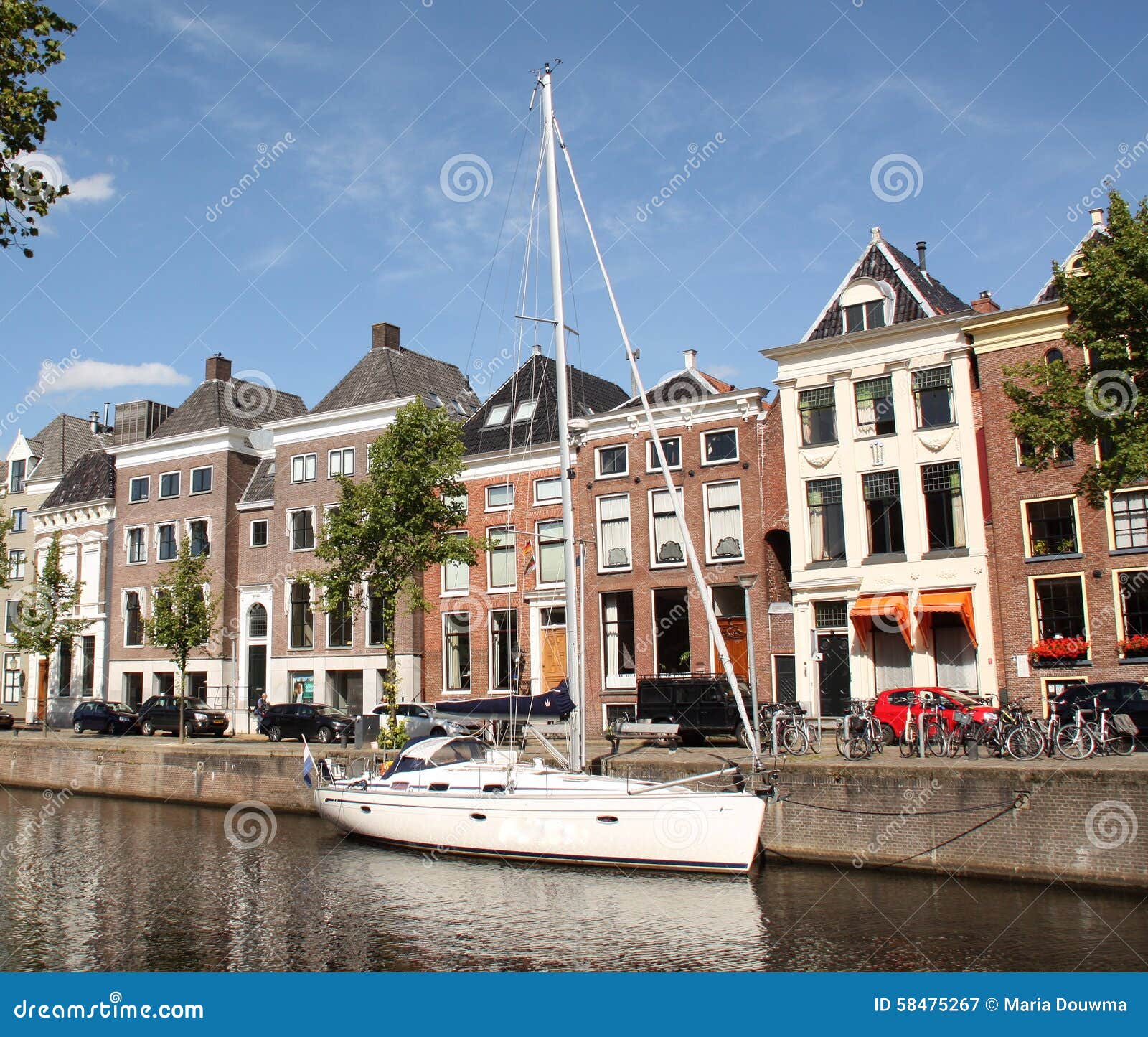 Boat in the river Aa editorial photography. Image of canal - 58475267