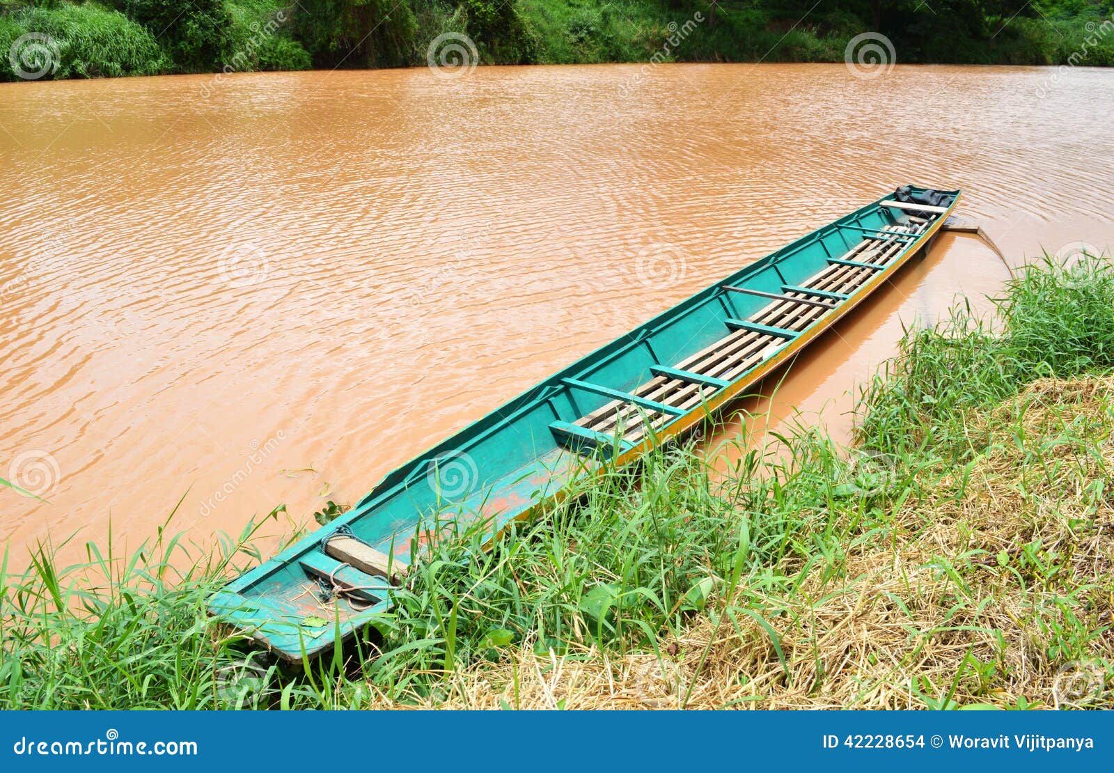 Boat on the river stock photo. Image of padlock, grass - 42228654