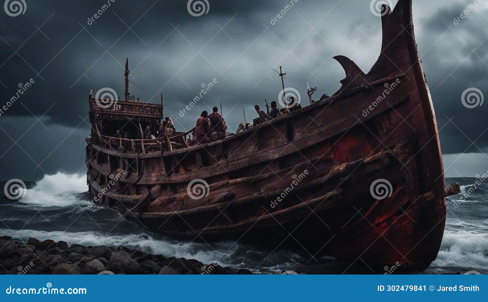 Boat In The Fog A Scary Motor Yacht Boat In A Toxic Swamp, With Fog ...