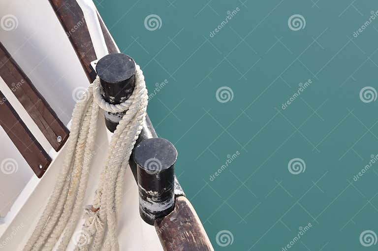 A boat with rope on water stock image. Image of lake - 40891711