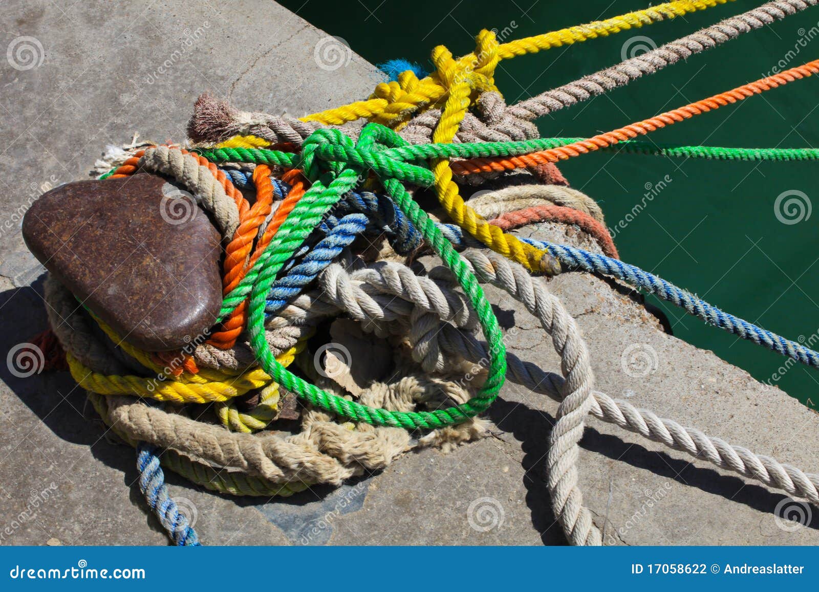 Boat ropes stock photo. Image of knotted, orange, ocean - 17058622
