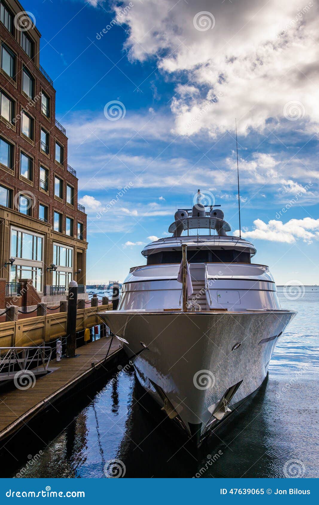 Boat in Rowes Wharf, Boston, Massachusetts. Stock Image - Image of city ...