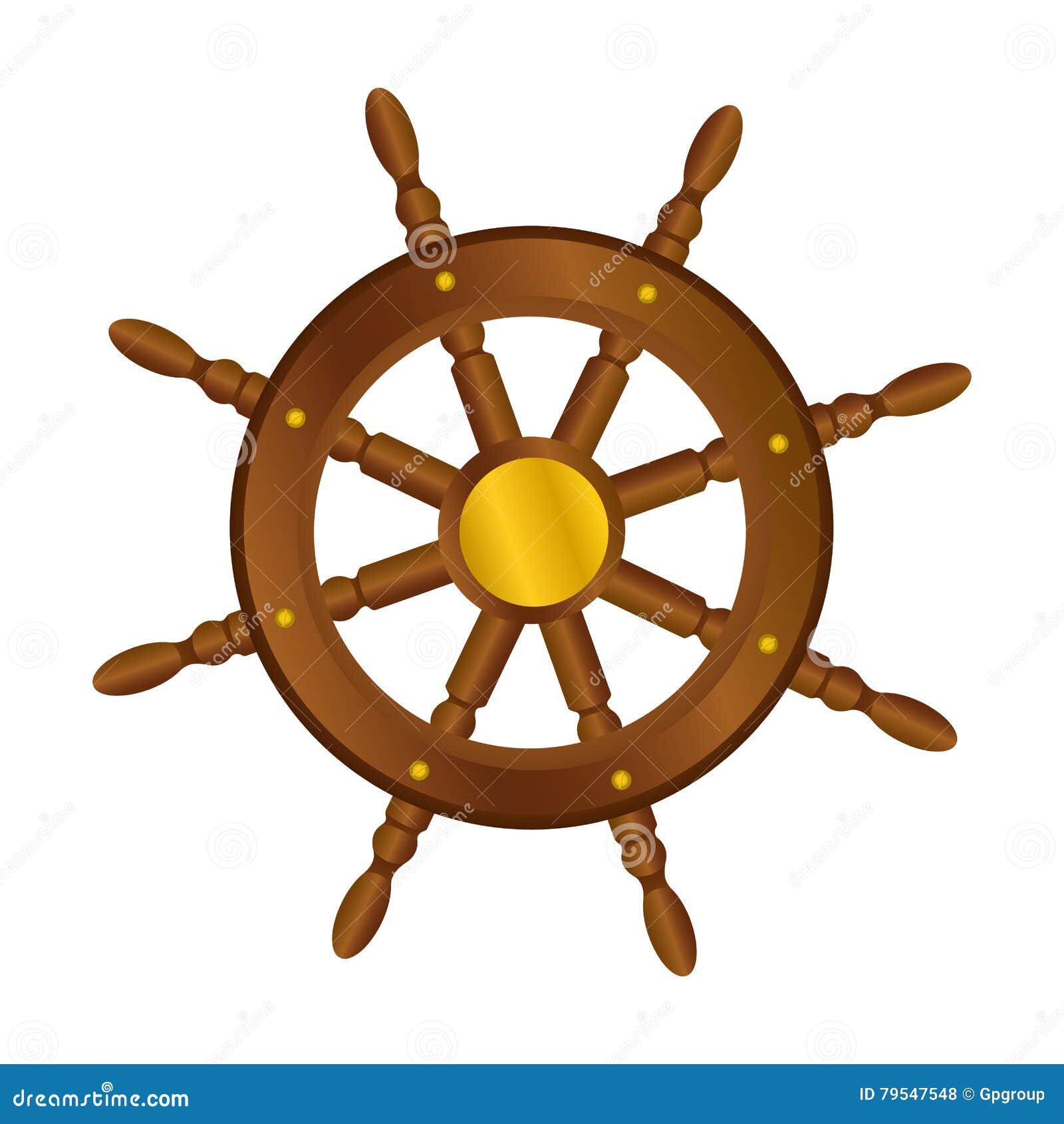 Rudder Clipart. Wheel Vector Icon. Cartoon Nautical Symbol ...