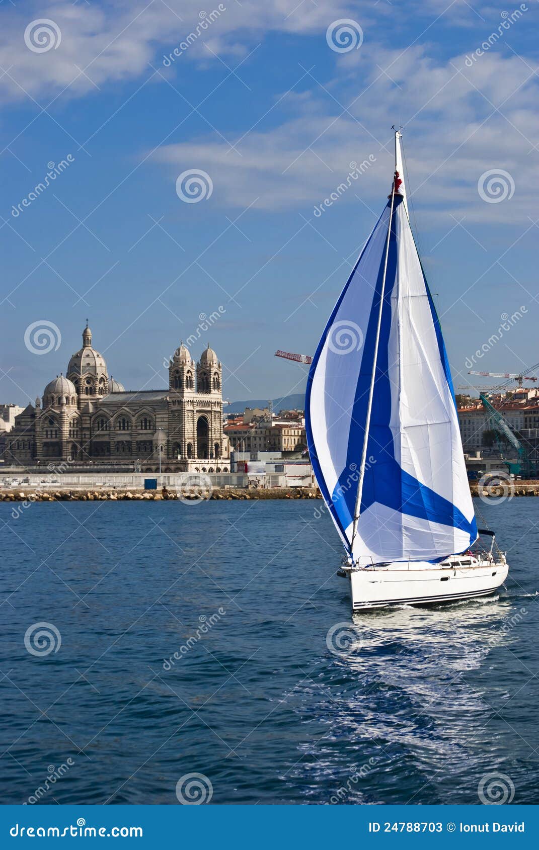 Boat Sailing Away from the Old Port of Marseille Stock Image - Image of ...