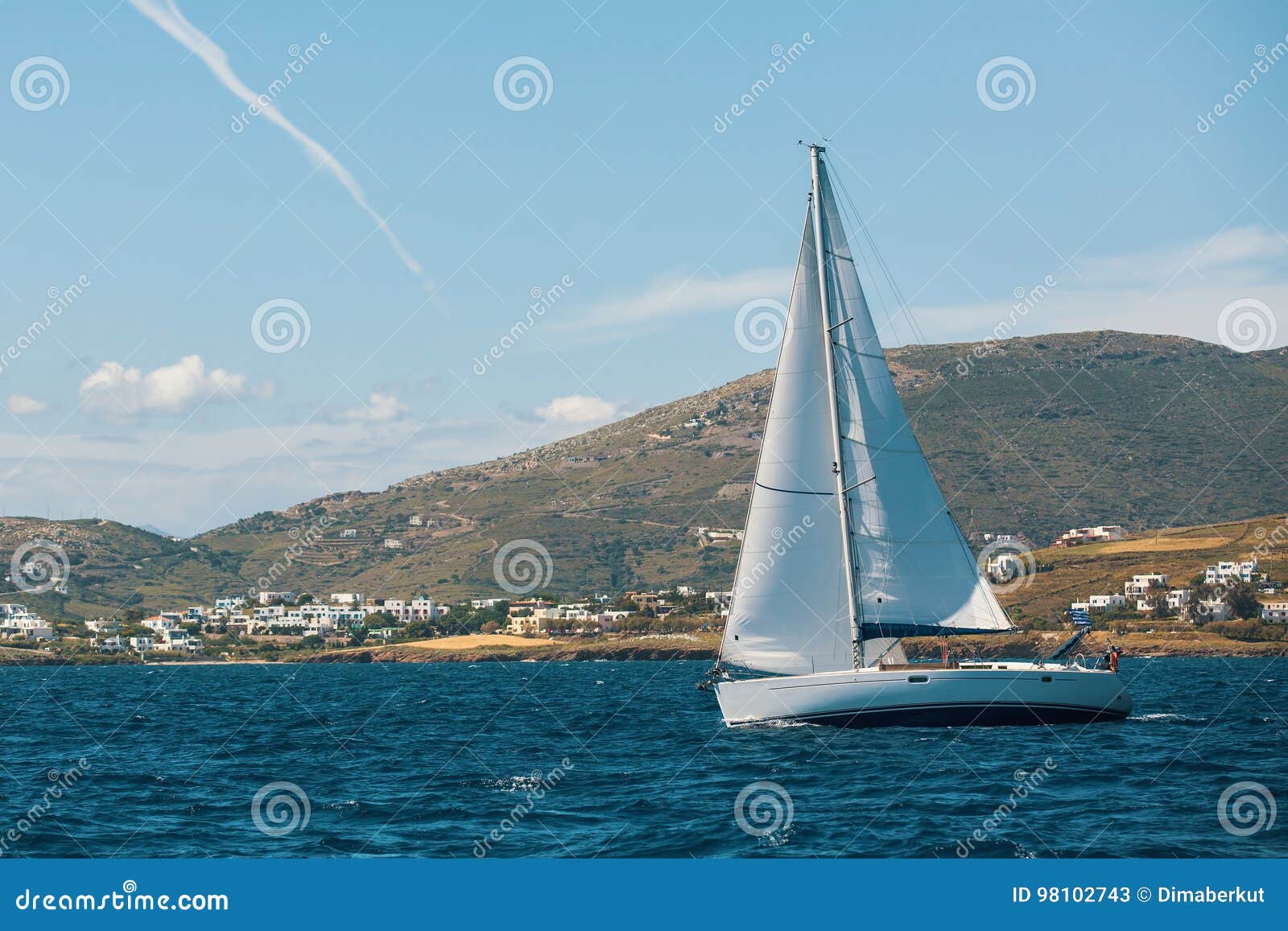 Boat in Sailing Regatta. Luxury Yachts Stock Image - Image of holiday ...