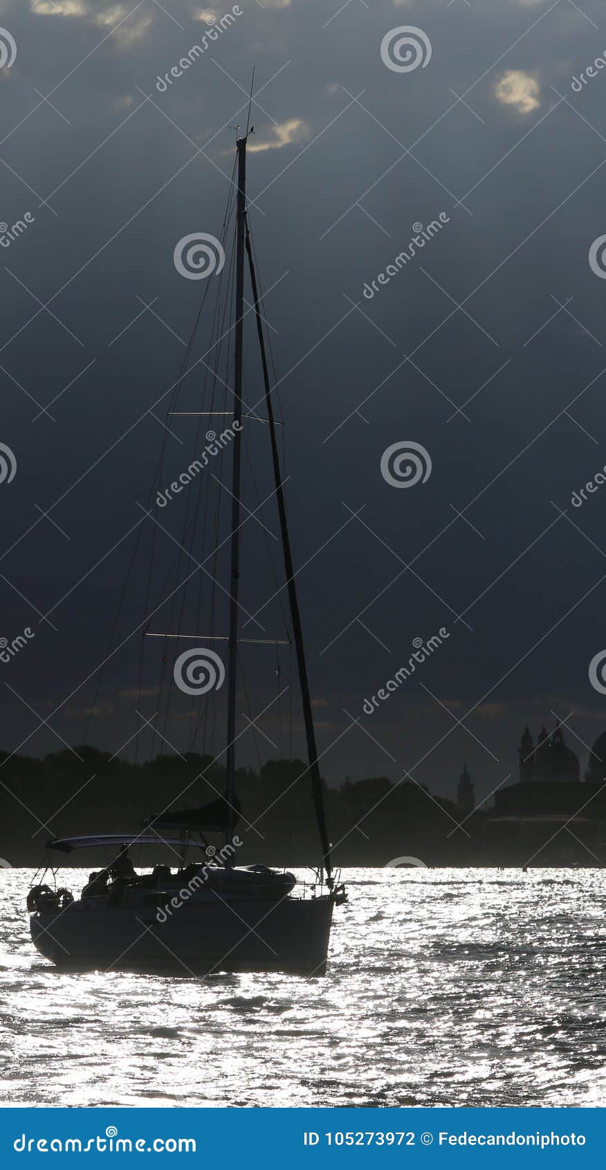 Boat Sailing on the Sea with Backlit Effect Stock Photo - Image of ...