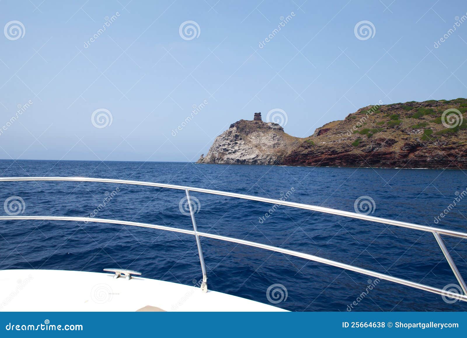 Boat Sailing To Capraia Island Stock Photo - Image of promontory ...