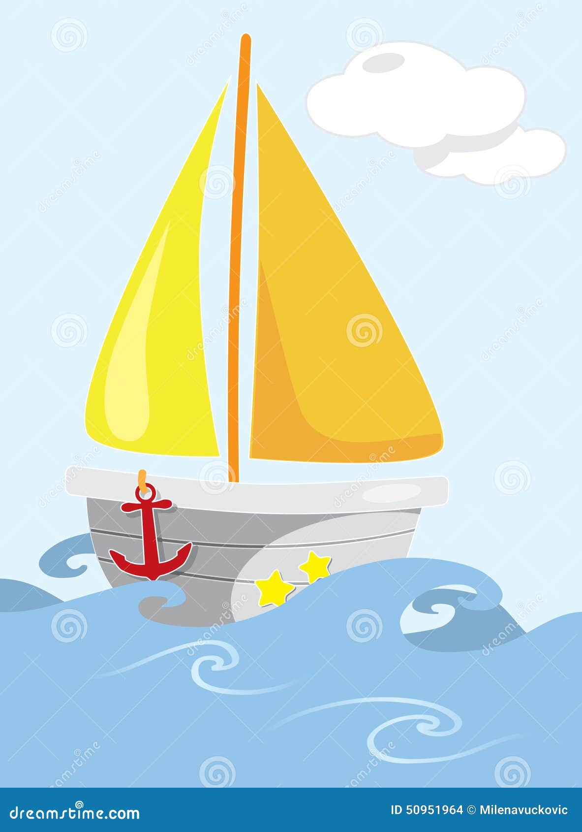 Boat at sea stock vector. Illustration of layout, paradise - 50951964
