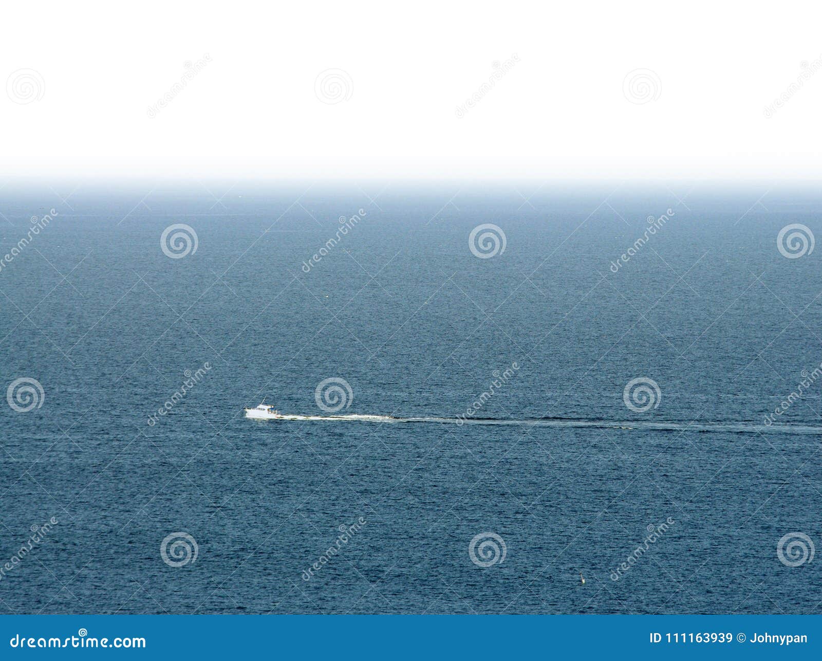 Boat on the Sea with Empty White Space Stock Image - Image of ship ...