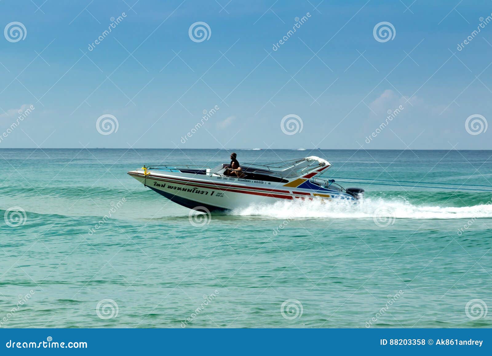 Boat on the sea editorial stock photo. Image of tropical - 88203358