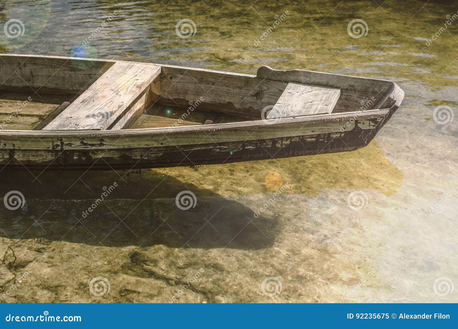 Boat in shallow water stock image. Image of outdoor, beach - 92235675