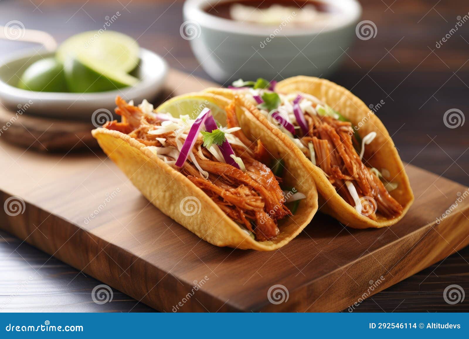 Boat Shaped Crispy Taco Shell Filled with Bourbon Bbq Pulled Chicken ...