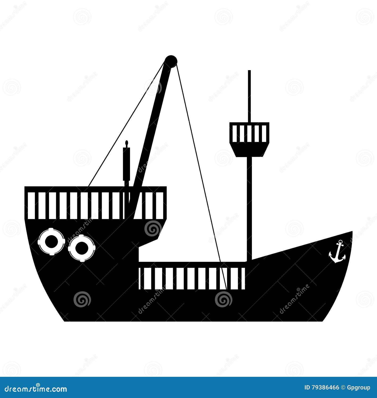 Boat or Ship Pictogram Icon Image Stock Vector - Illustration of ...
