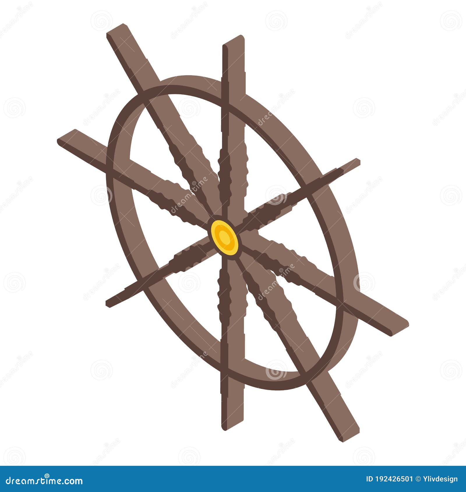 Boat Ship Wheel Icon, Isometric Style Stock Vector - Illustration of ...