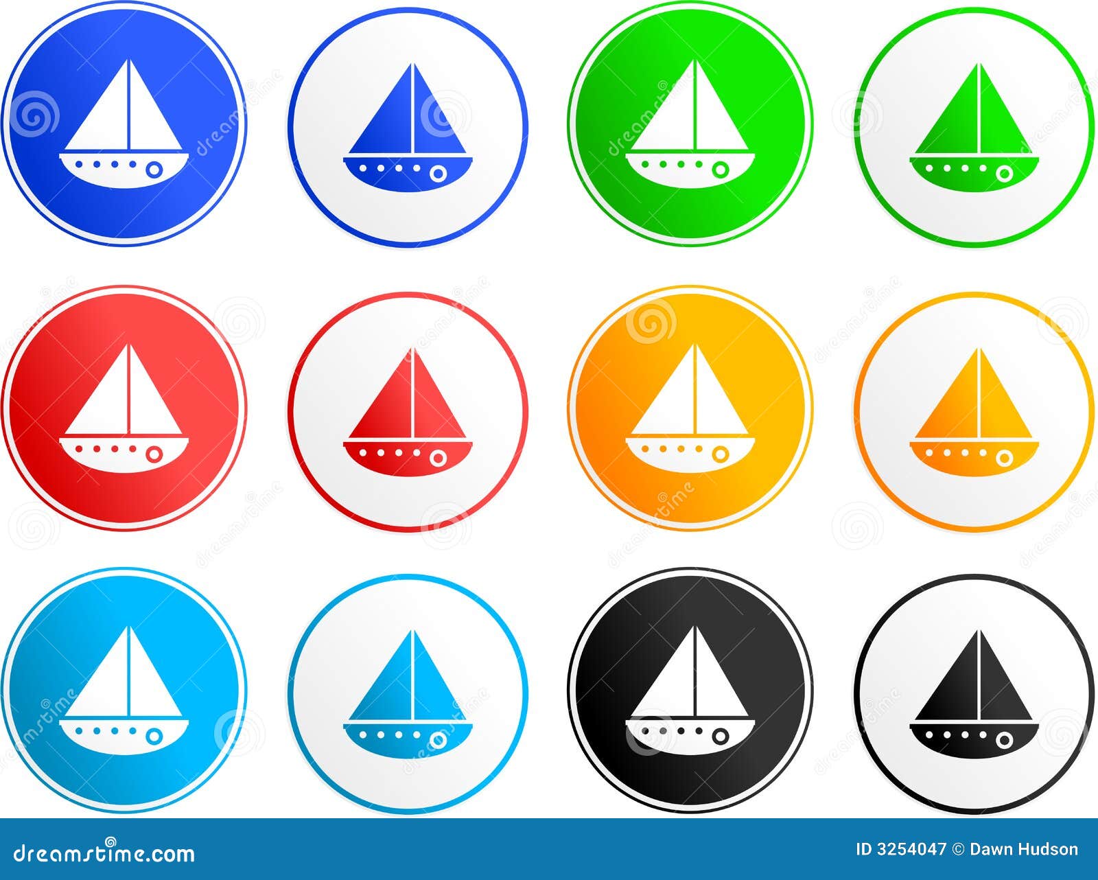 Boat sign icons stock vector. Illustration of objects - 3254047