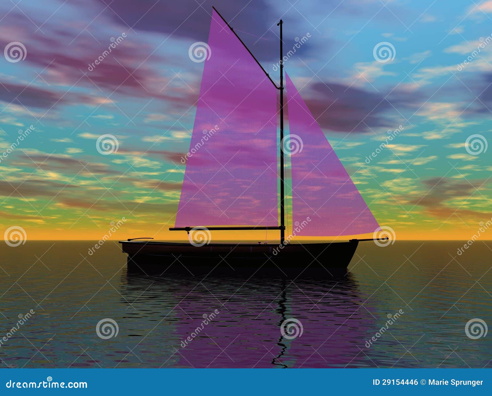 Boat and sky stock illustration. Illustration of holiday - 29154446