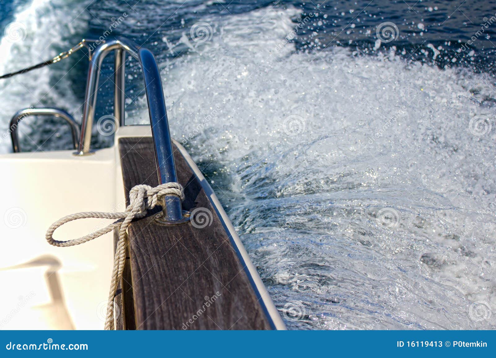 Boat Splash stock image. Image of ocean, churn, railing - 16119413