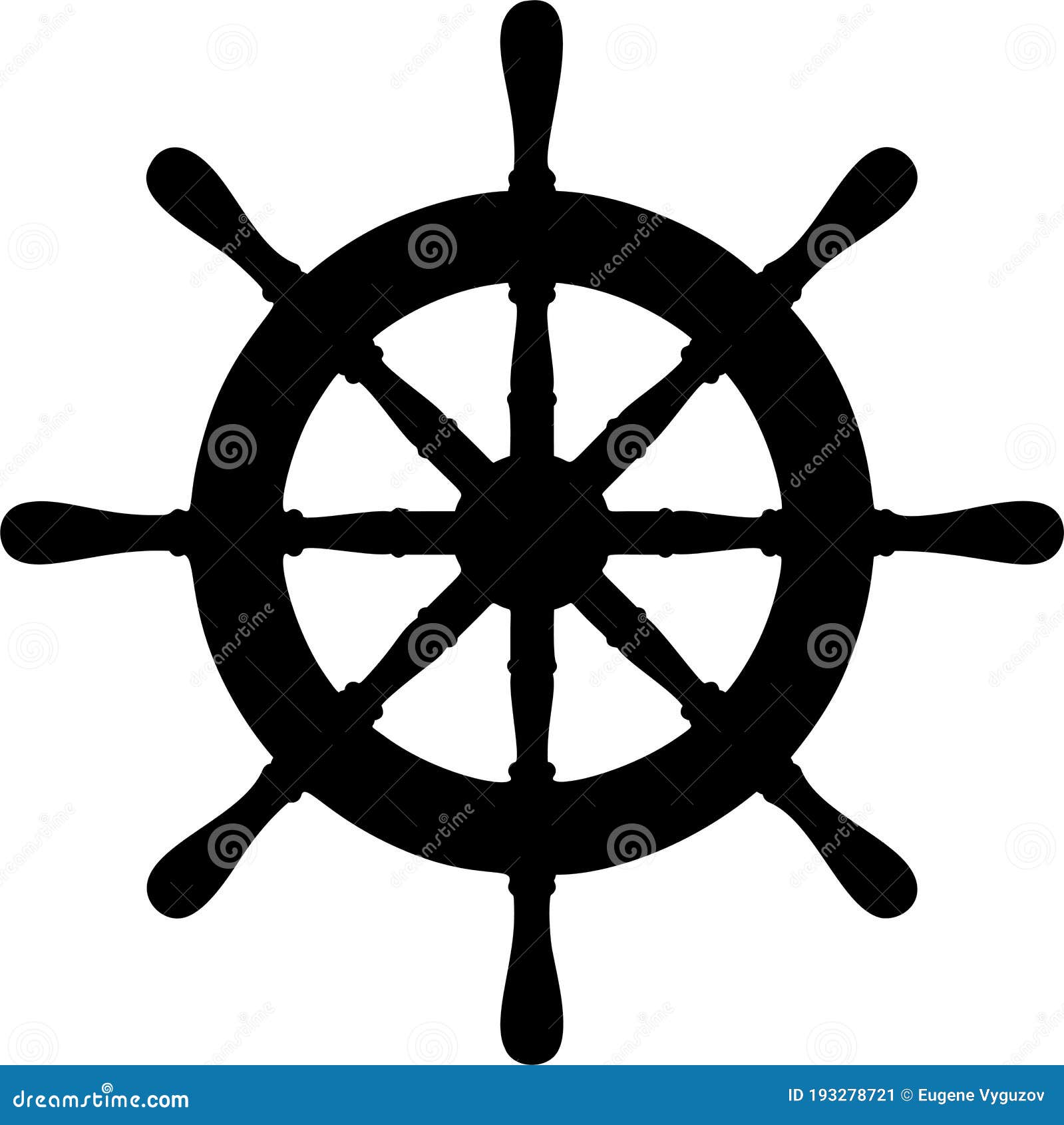 Boat Steering Wheel Pattern On Navy Blue Background. Vector ...
