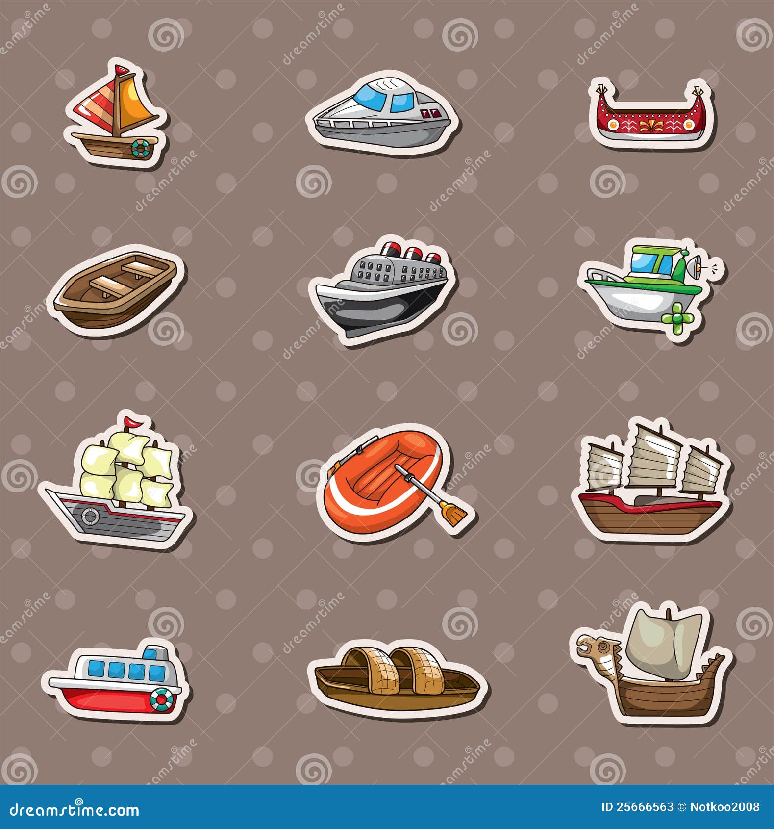 Boat stickers stock vector. Illustration of design, marine - 25666563