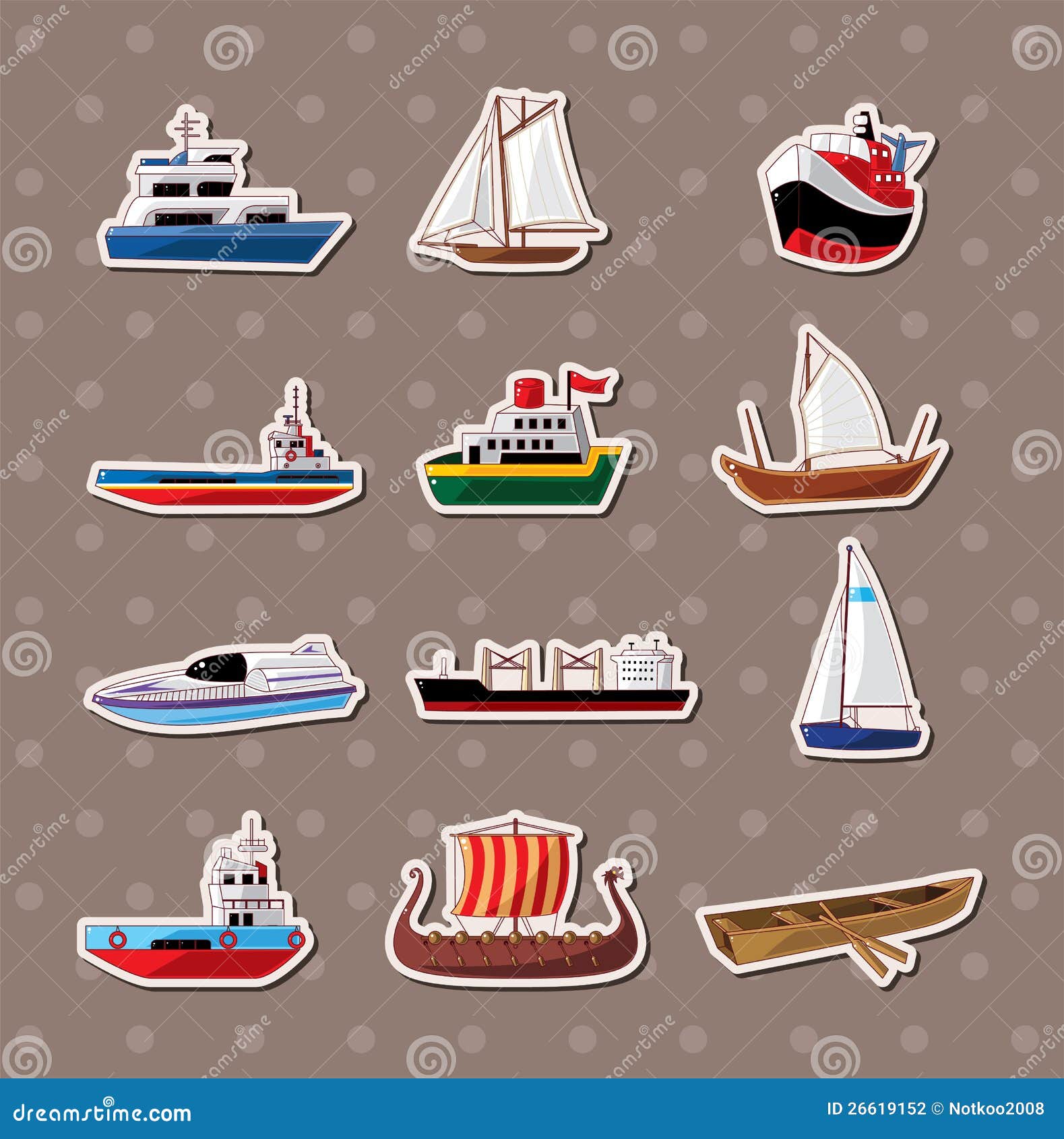 Boat stickers stock vector. Illustration of lifeboat - 26619152