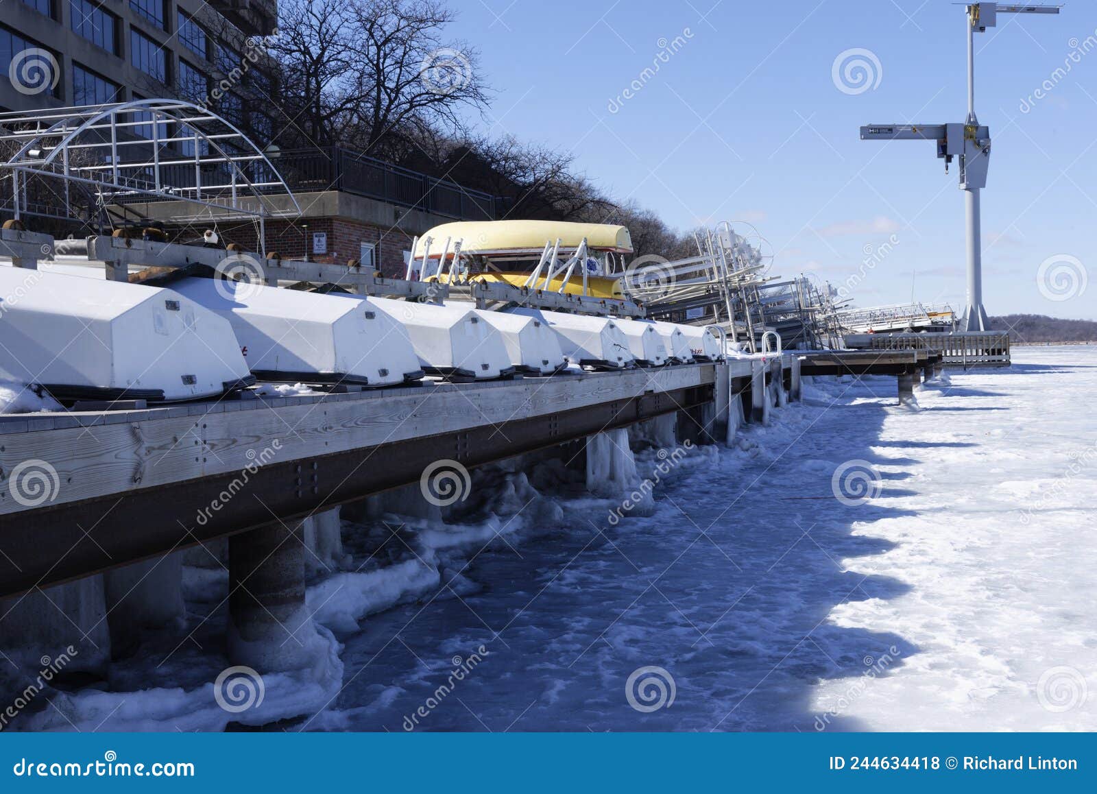 Boat storage for winter stock photo. Image of sail, frozen - 244634418