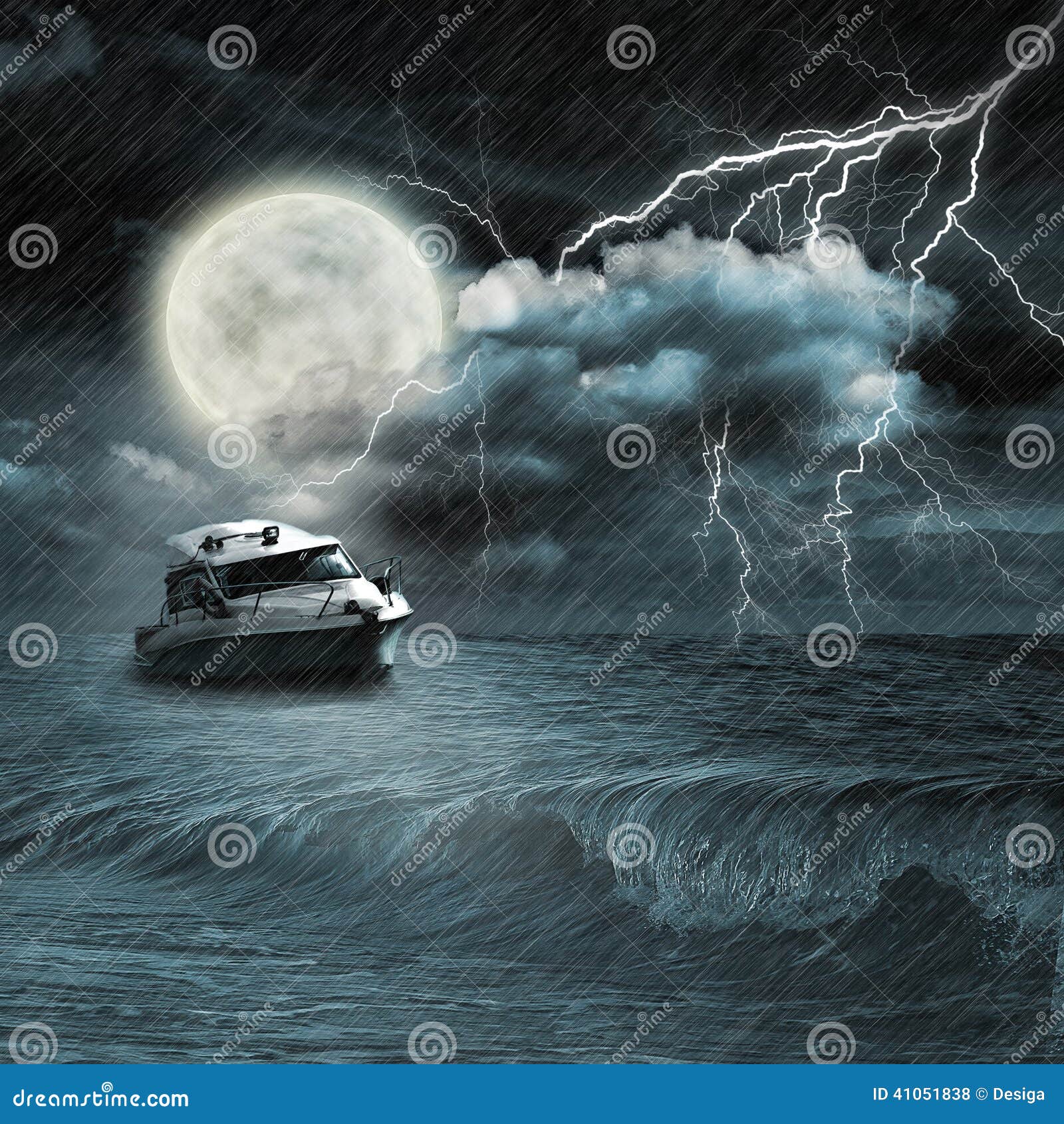 Boat in storm stock photo. Image of disaster, lifeguard - 41051838