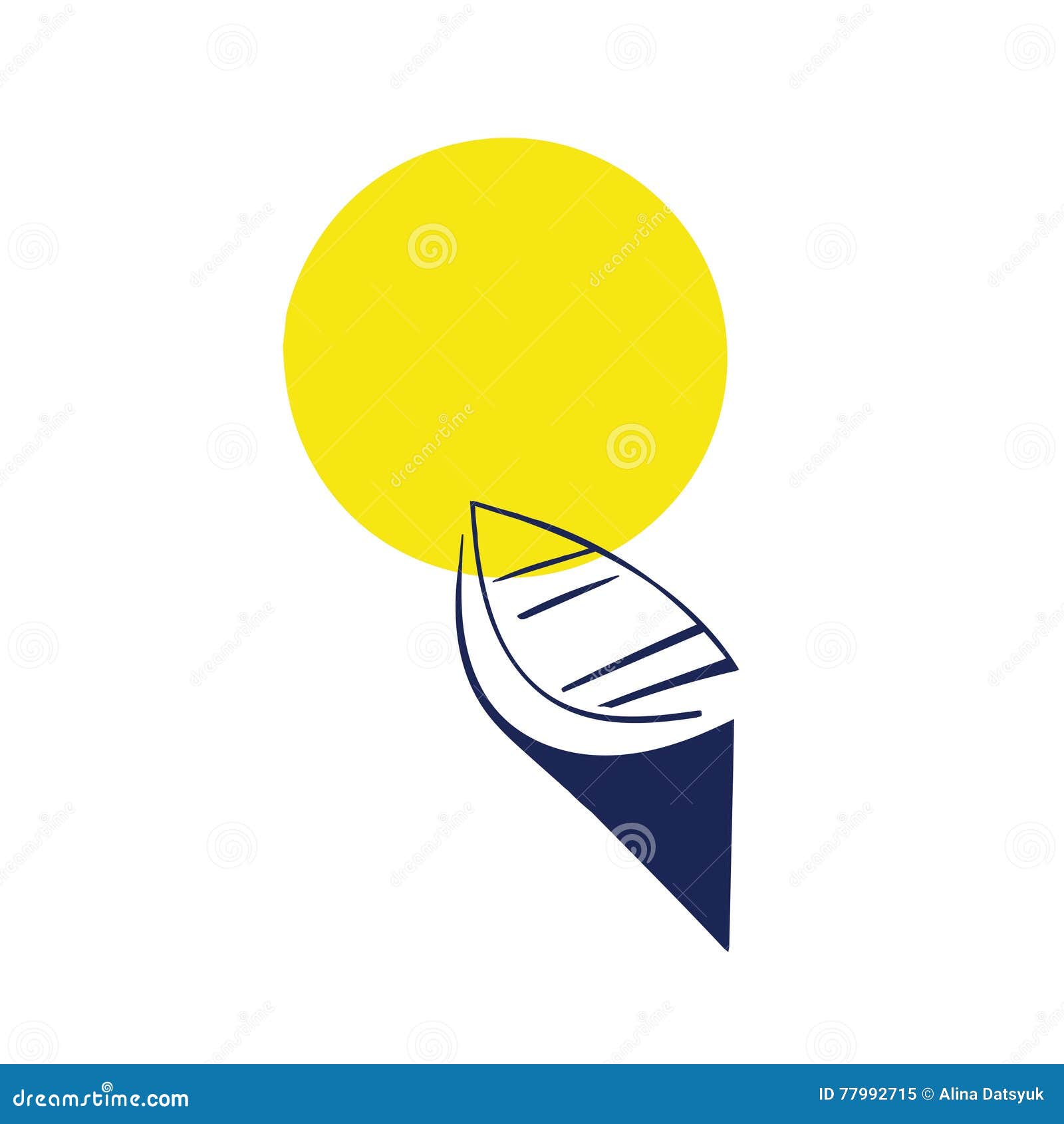 The boat in the sun. stock vector. Illustration of gondola - 77992715