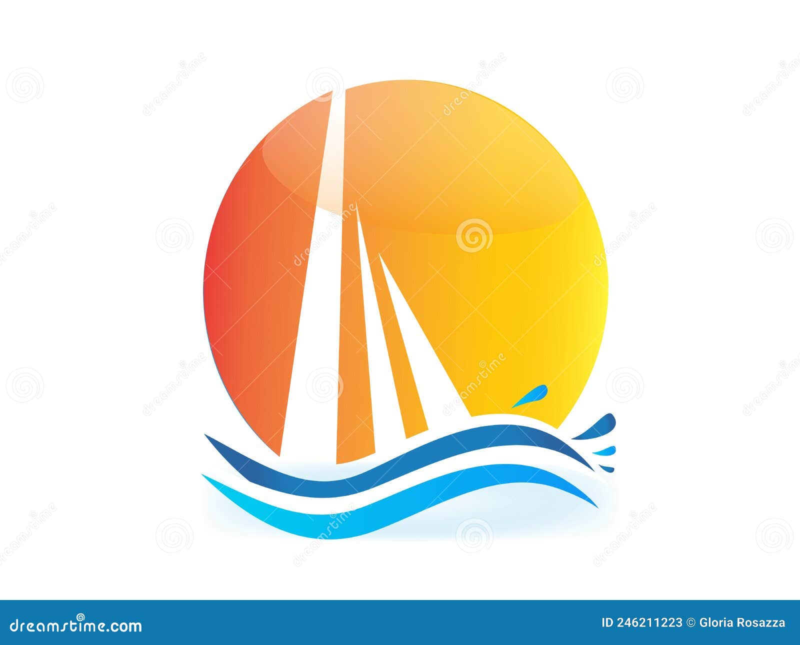 Boat Sun and Waves Logo Vector Stock Vector - Illustration of icon ...