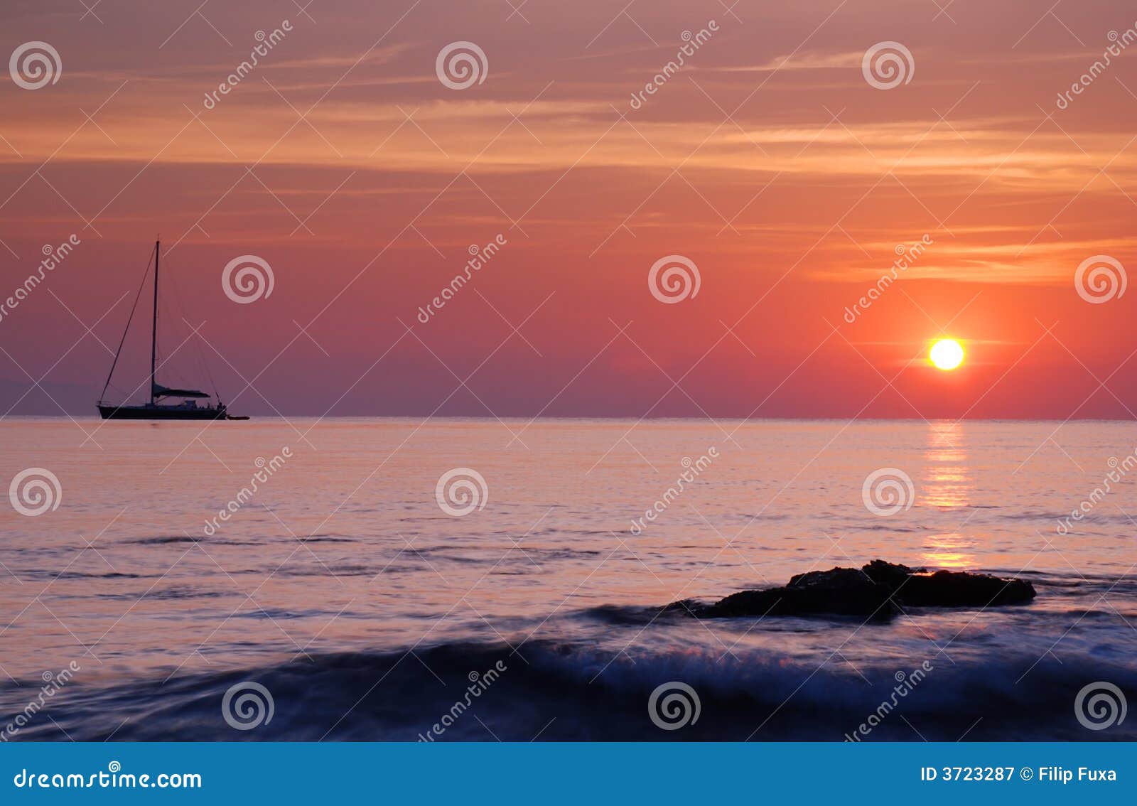 Boat at sunrise stock image. Image of coast, dramatic - 3723287