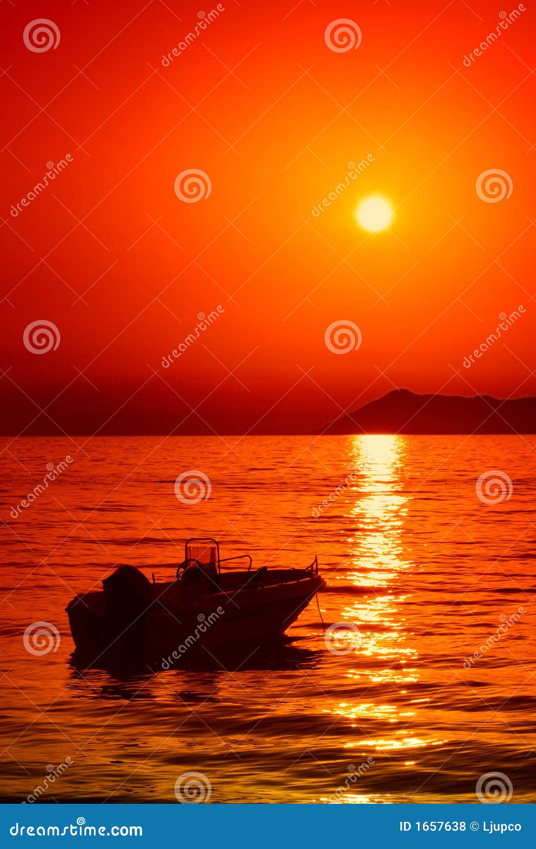 Boat at sunset stock photo. Image of ocean, boat, landscape - 1657638