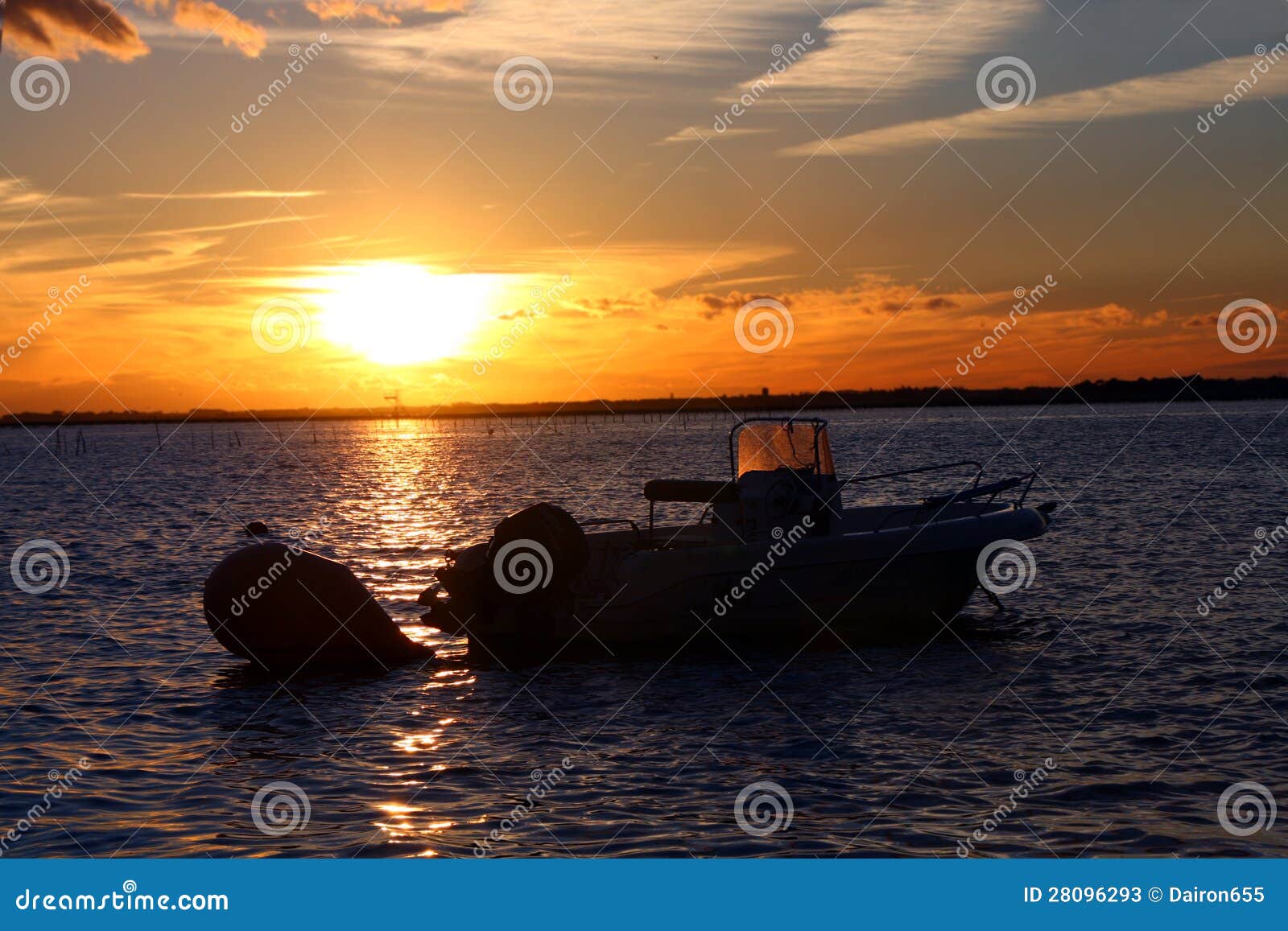 Boat in sunset stock image. Image of phenomenon, blue - 28096293