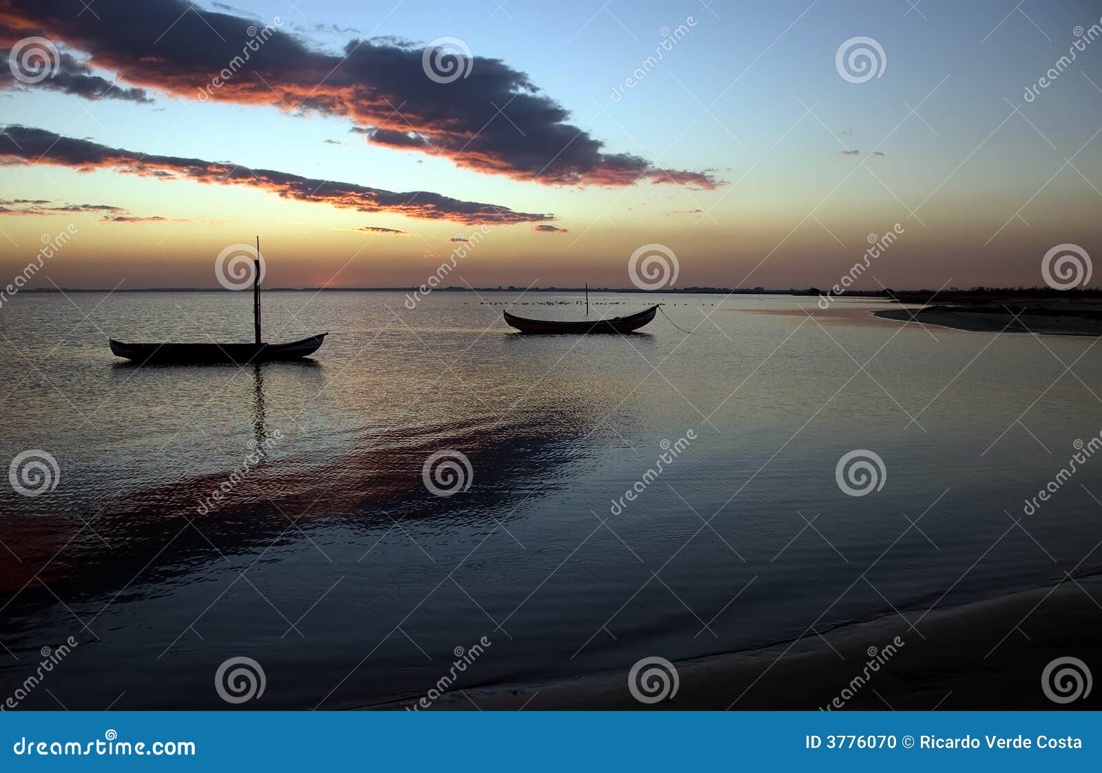 Boat on sunset stock photo. Image of colorful, holidays - 3776070