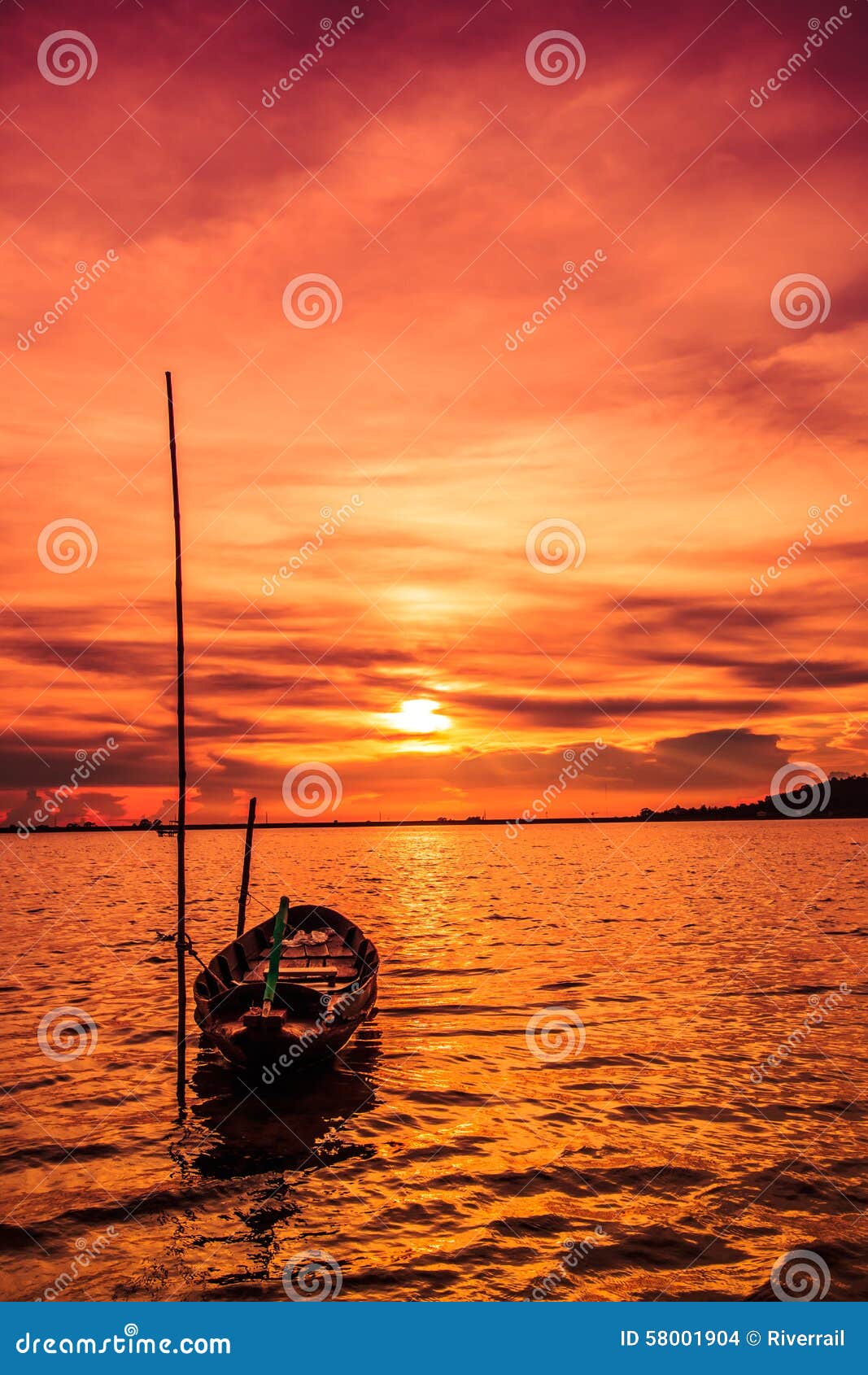 Boat in the sunset stock photo. Image of landscape, beautiful - 58001904