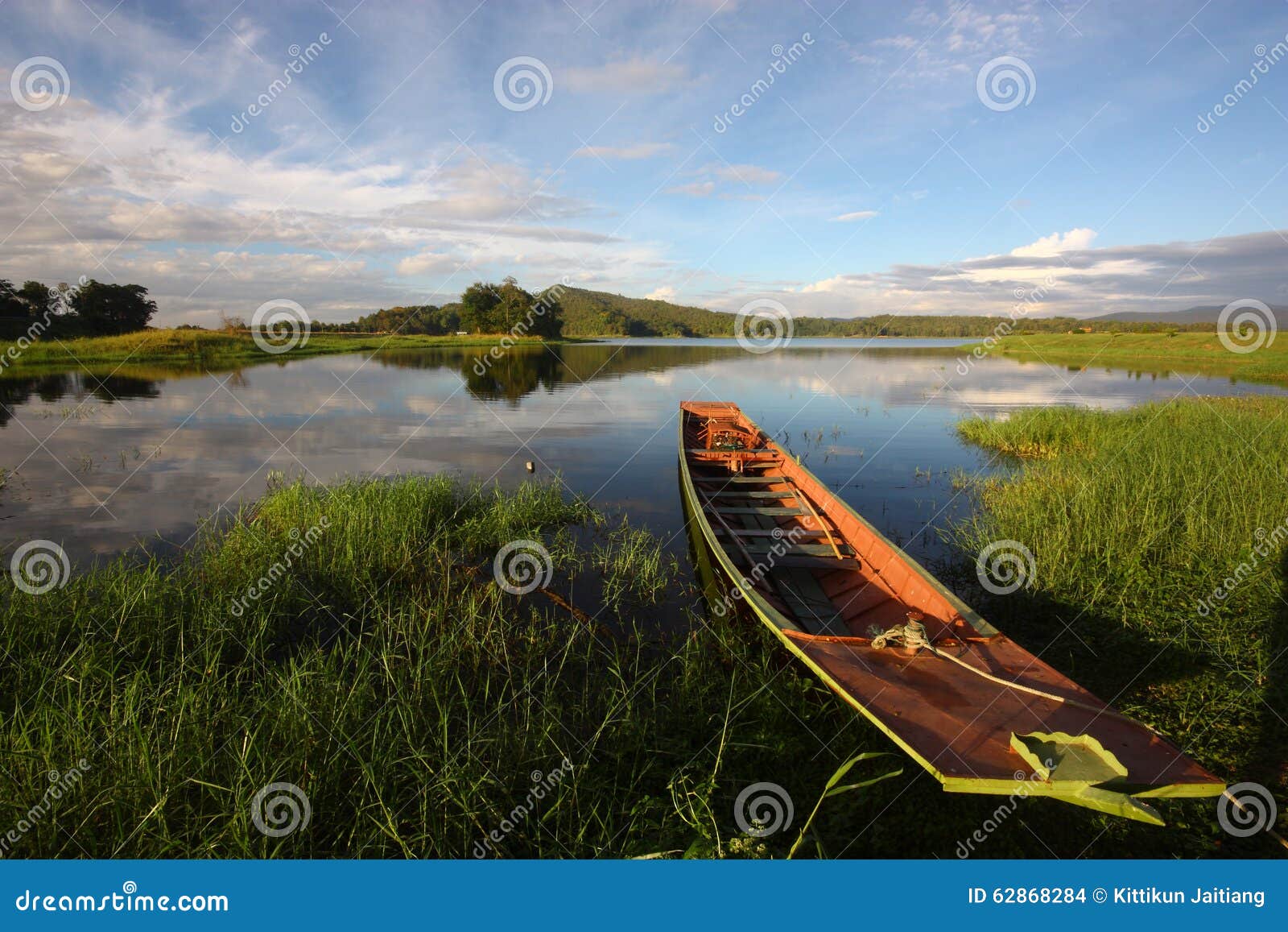 Boat in the swamp stock photo. Image of nature, light - 62868284