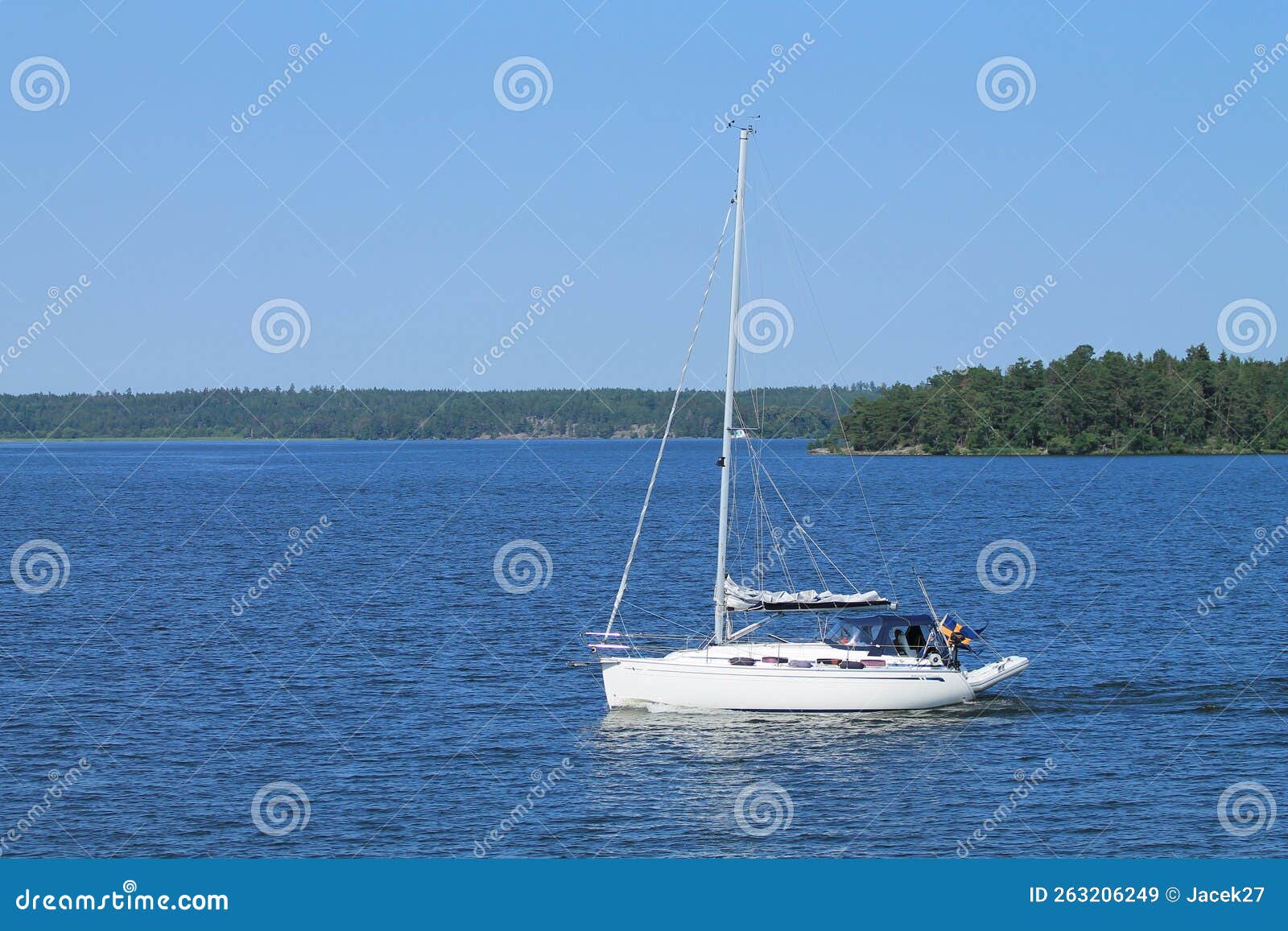 Boat in Sweden stock image. Image of sweden, yacht, mast - 263206249